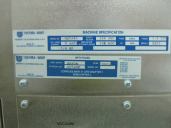 KLA / TENCOR / THERMA-WAVE OPTIPROBE 5240 晶圓測試設備 用於銷售價格 #135524 > 從 CAE 購買