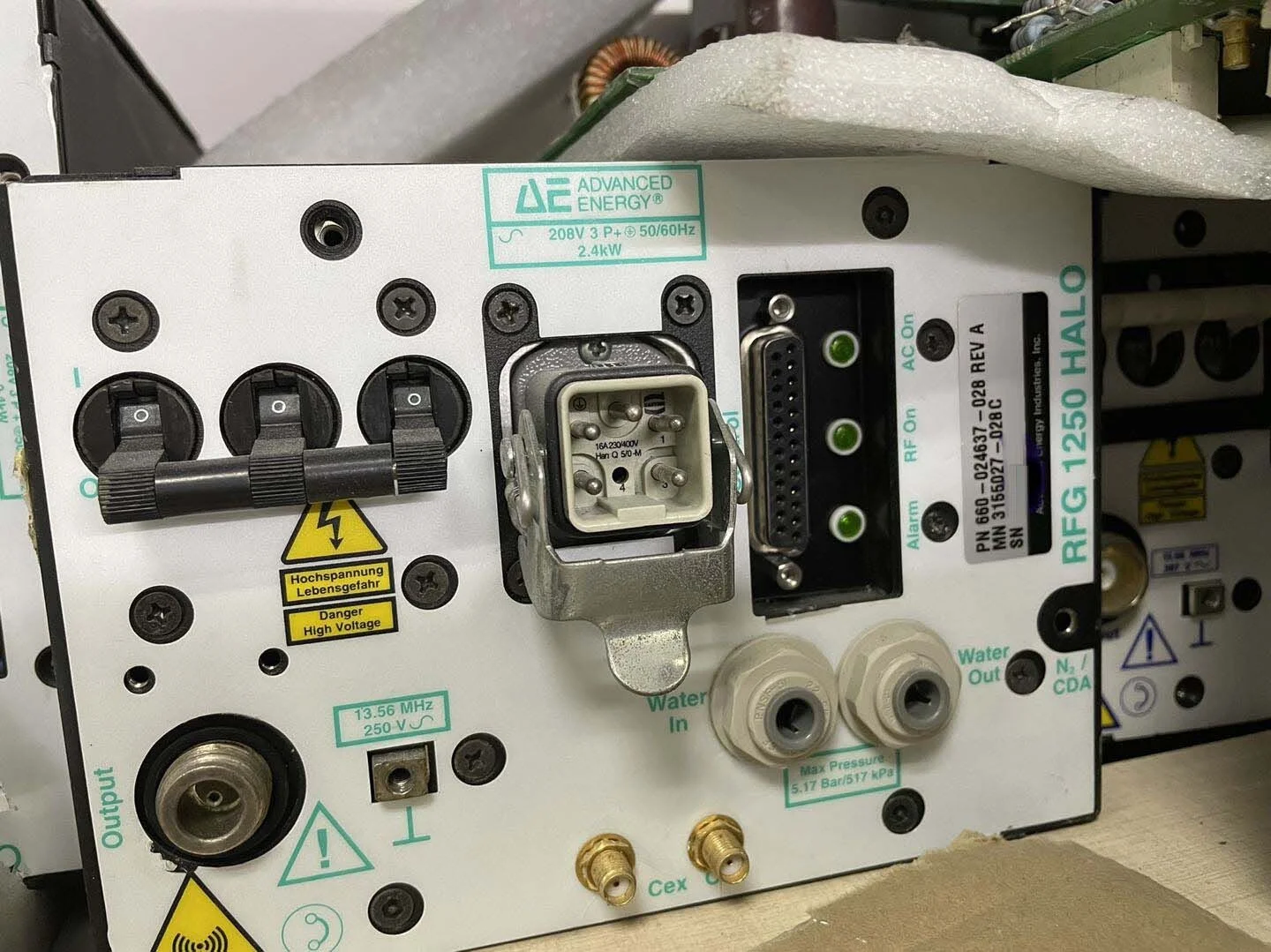 ADVANCED ENERGY RFG 1250 HALO 전원 공급 장치 판매 가격 #9395618에 사용됨 > CAE에서 구매