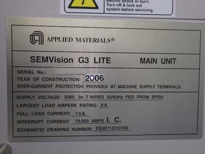 AMAT / APPLIED MATERIALS SemVision G3 Lite Mask & Wafer Inspector used ...