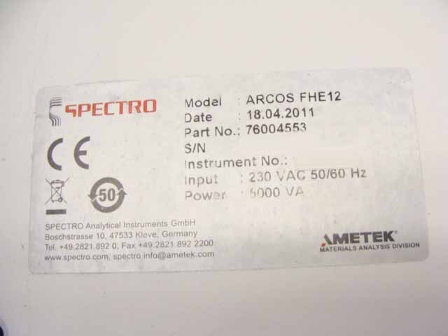 AMETEK / SPECTRO Arcos FHE 12 Spectrometer used for sale price #9165574 ...