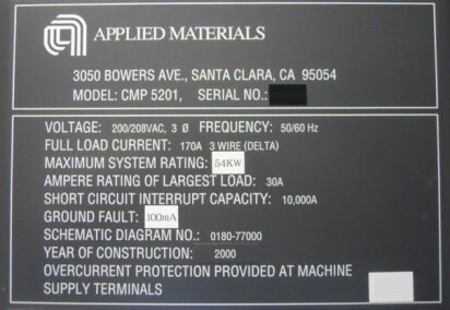 AMAT / APPLIED MATERIALS CMP 5201 Wafer Grinder, Lapper & Polisher used ...