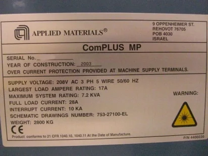 AMAT / APPLIED MATERIALS Complus MP Mask & Wafer Inspector used for ...