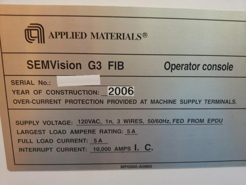 AMAT / APPLIED MATERIALS SemVision G3 FIB 晶圆检测仪 用于销售价格 #9018523 > 从 CAE 购买