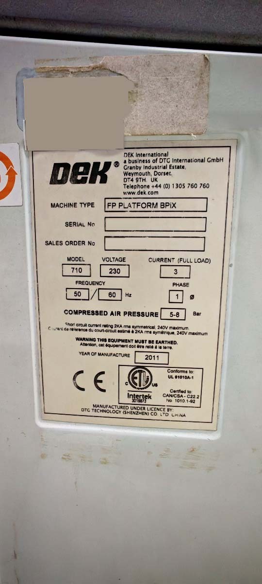 ASM / DEK FP Platform BPiX Printer used for sale price #293774300, 2011 > buy from CAE