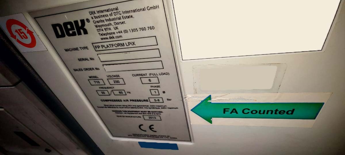 ASM / DEK FP Platform LPIX 인쇄기 판매 가격 #293774296, 2013에 사용됨 > CAE에서 구매