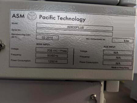 ASM AD 830 Plus Die Attacher used for sale price #293774404, 2015 > buy ...