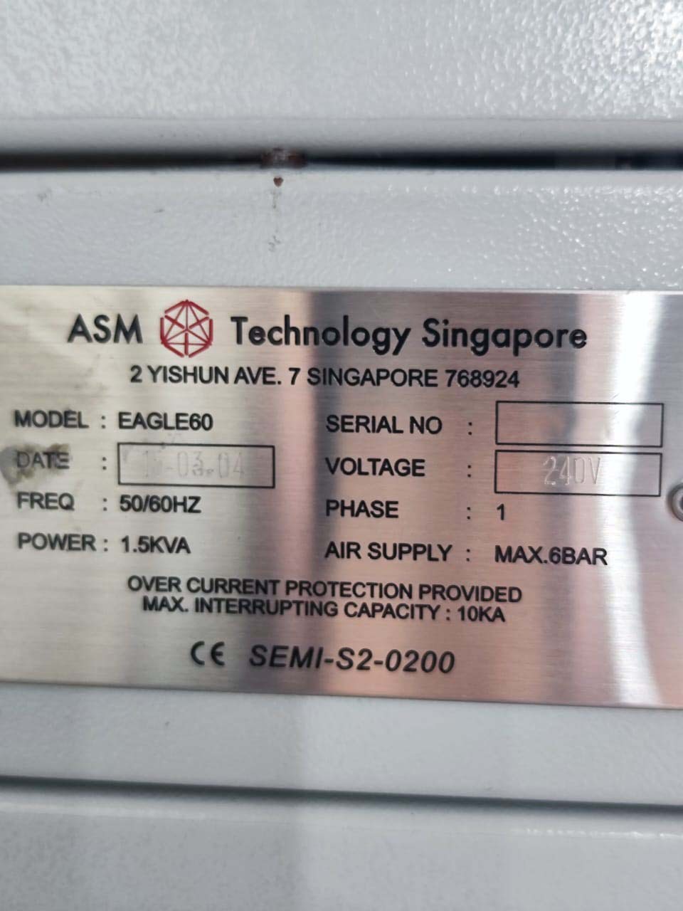 ASM Eagle 60 본더 판매 가격 #293741421, 2004에 사용됨 > CAE에서 구매