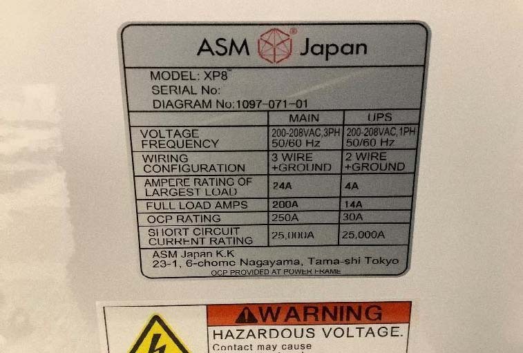 ASM XP8 본더 판매 가격 #293805398에 사용됨 > CAE에서 구매