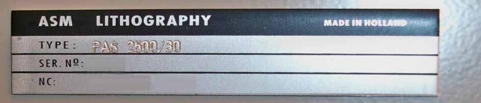 ASML PAS 2500 / 30 Stepper used for sale price #9068436 > buy from CAE