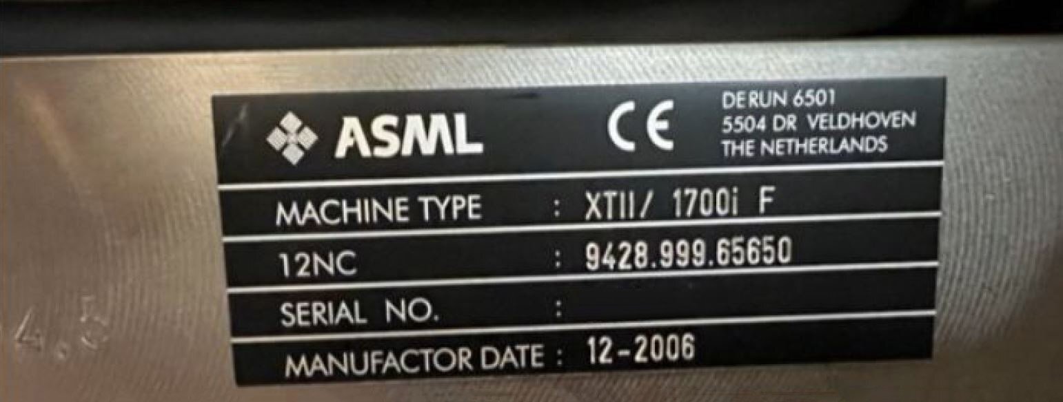 ASML TWINSCAN XT 1700FI Stepper Used for sale price #293603594, 2006 > buy from CAE