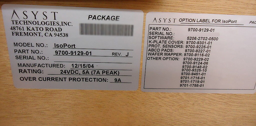 ASYST IsoPort 9700-9129-01 Wafer Handler used for sale price #9050342 ...