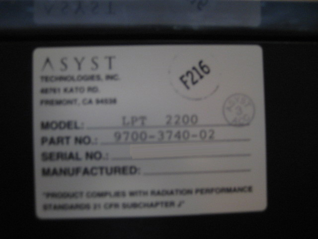 ASYST LPT 2200 Wafer Handler used for sale price #9047683, 1996 > buy ...