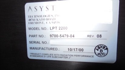 ASYST LPT 2200 Wafer Handler used for sale price #9048603, 2000 > buy ...