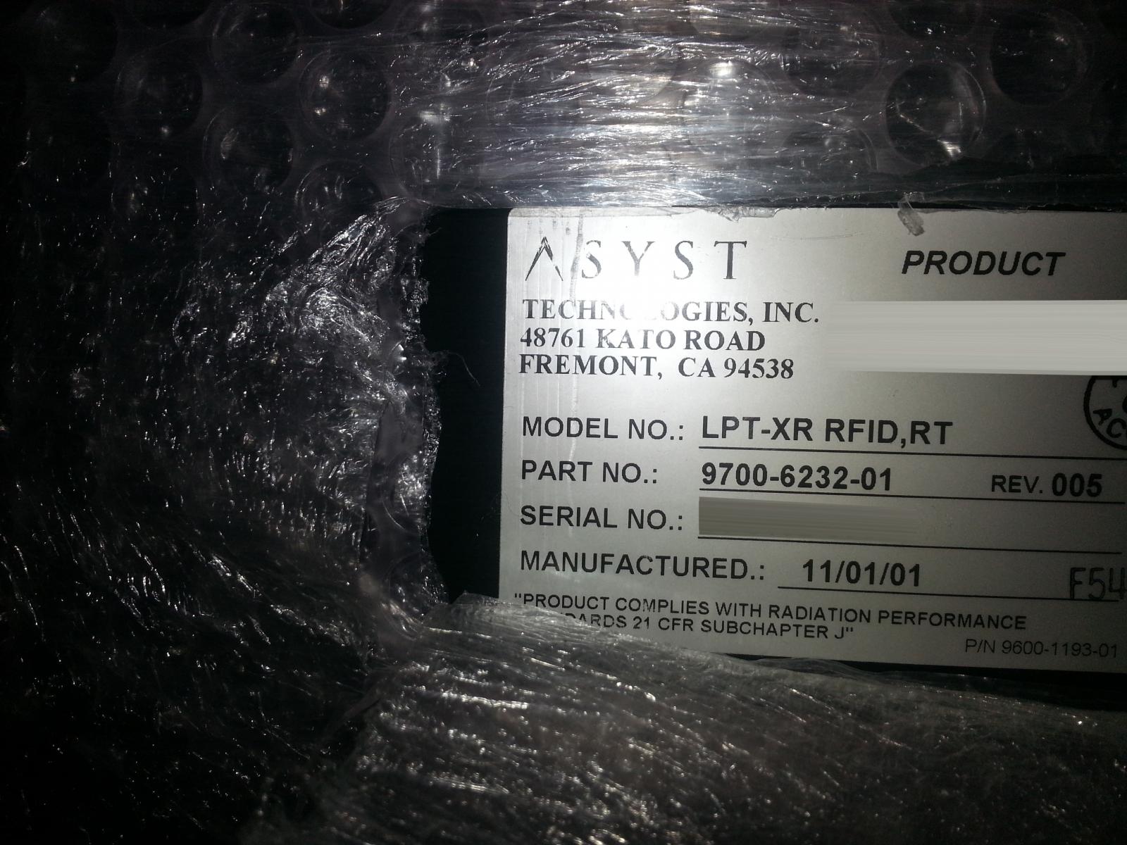 ASYST LPT-XR RFID 웨이퍼 핸들러 판매 가격 #9150139에 사용됨 > CAE에서 구매