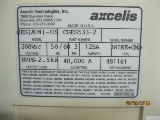 AXCELIS / FUSION Gemini GES Etcher / Asher used for sale price #9035106 ...