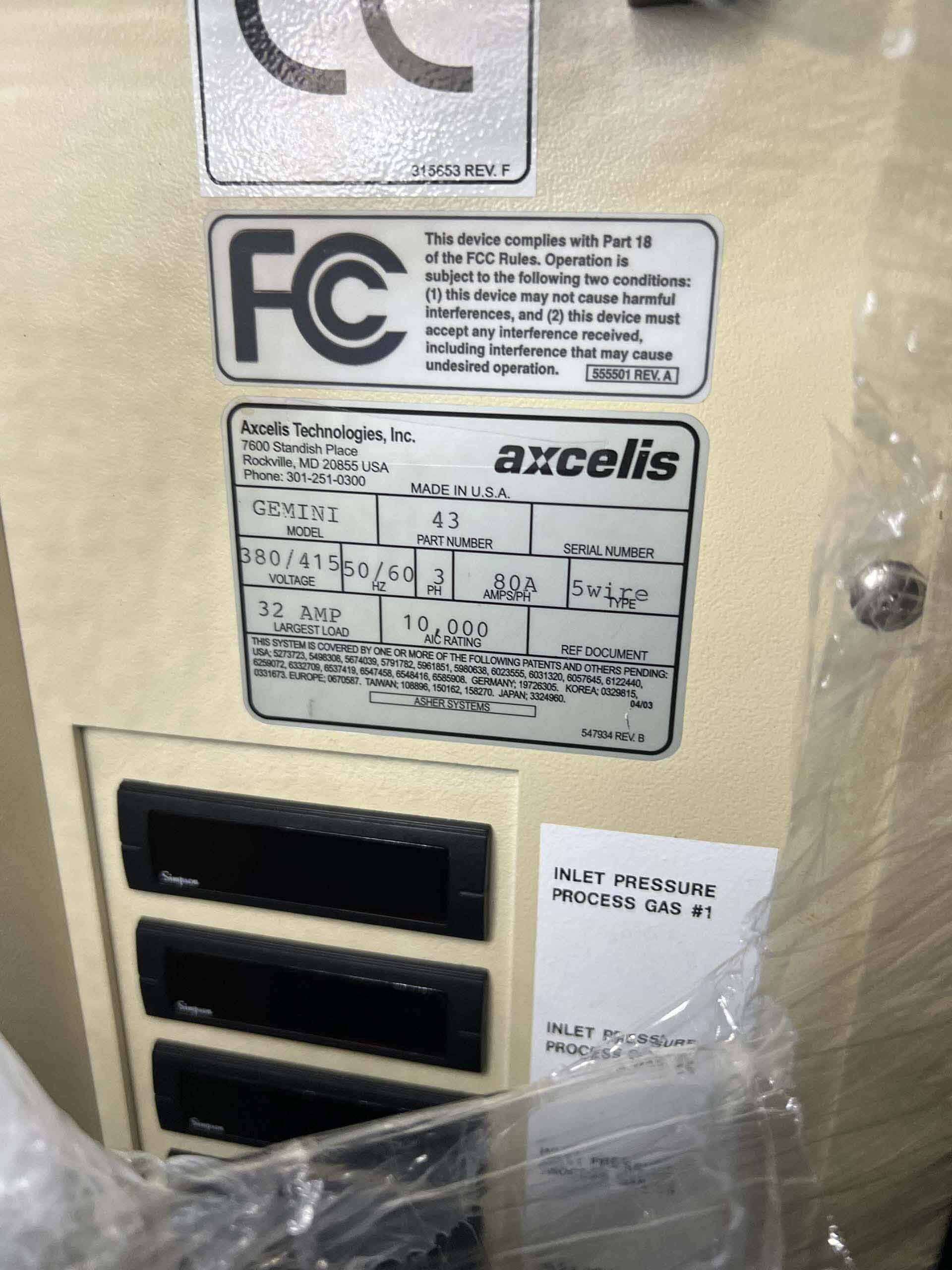 AXCELIS / FUSION Gemini GES used for sale price #293654522 > buy from CAE