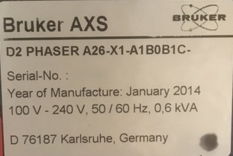 BRUKER D2 Phaser X-ray Equipment used for sale price #293815151, 2014 ...