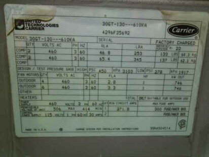 CARRIER 30GT-130-610KA Chiller used for sale price #186540 > buy from CAE