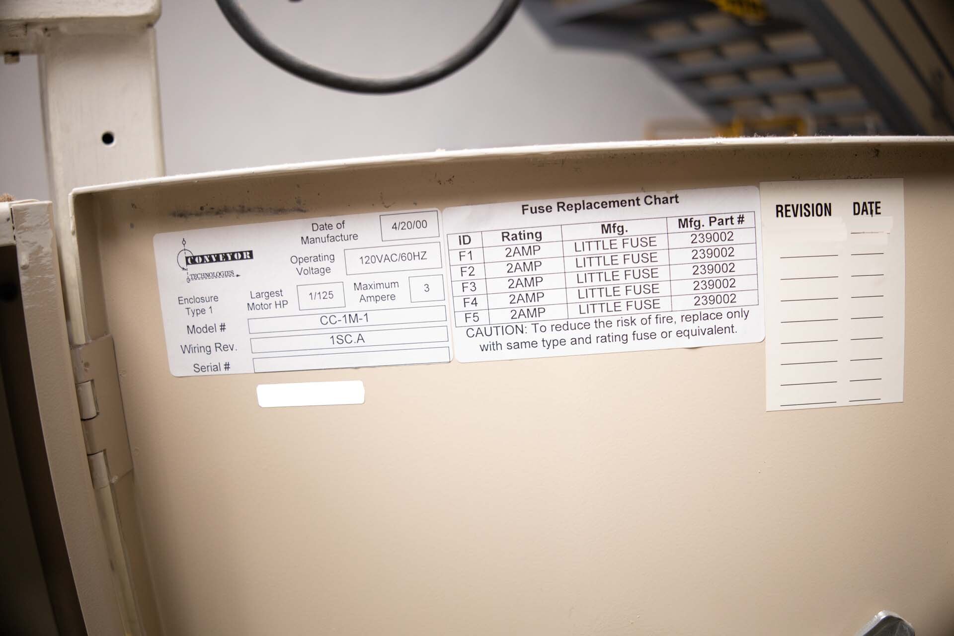 CONVEYOR TECHNOLOGIES CC-1M-1 used for sale price #293797822, 2000 ...