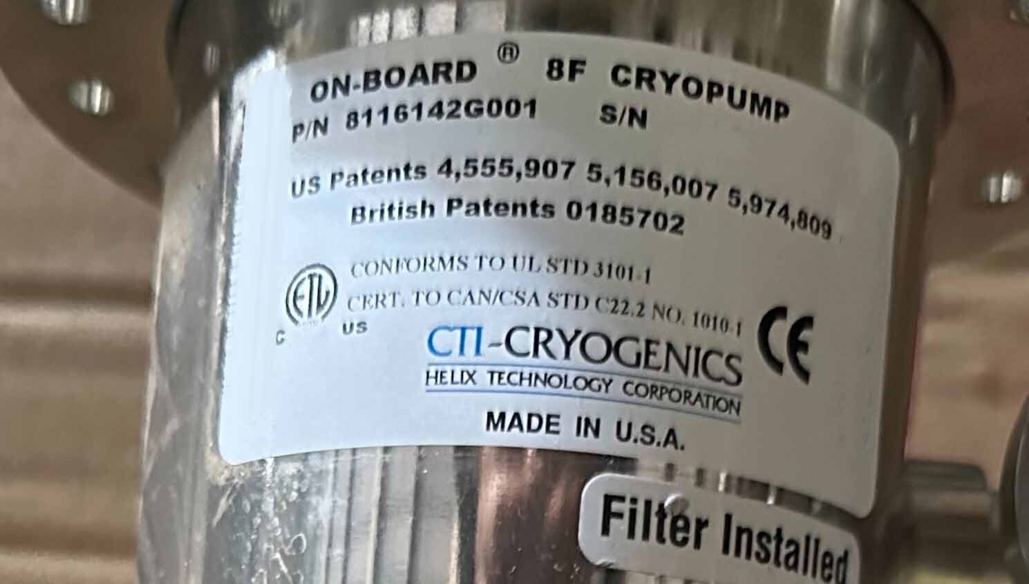 CTI-CRYOGENICS OB-8F 펌프 판매 가격 #293646440에 사용됨 > CAE에서 구매