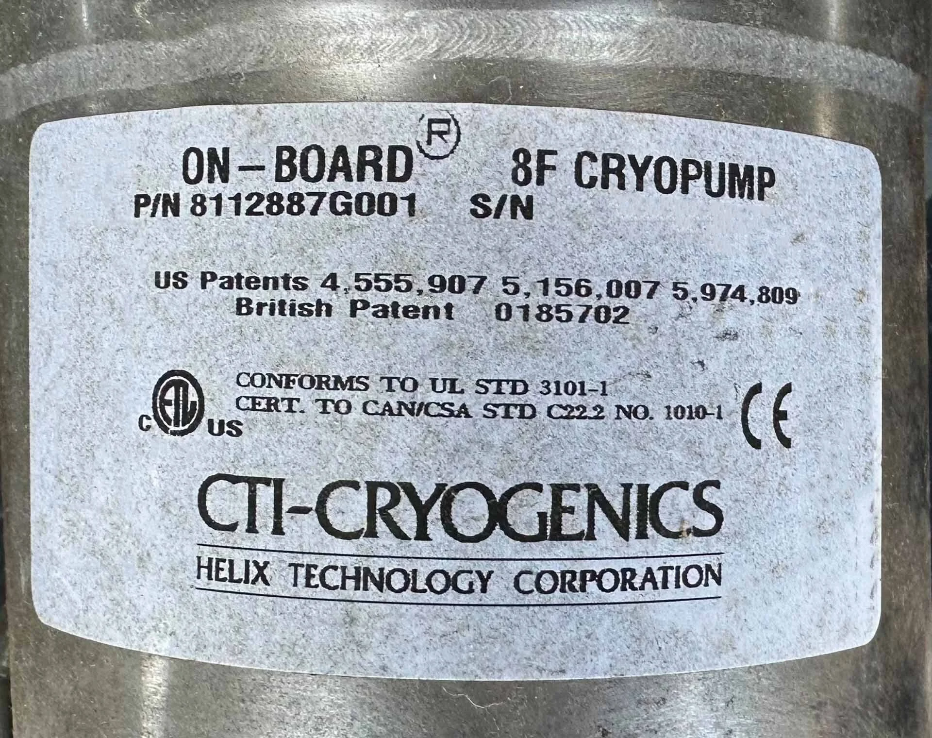 CTI-CRYOGENICS OB-8F Pump used for sale price #293646565 > buy from CAE