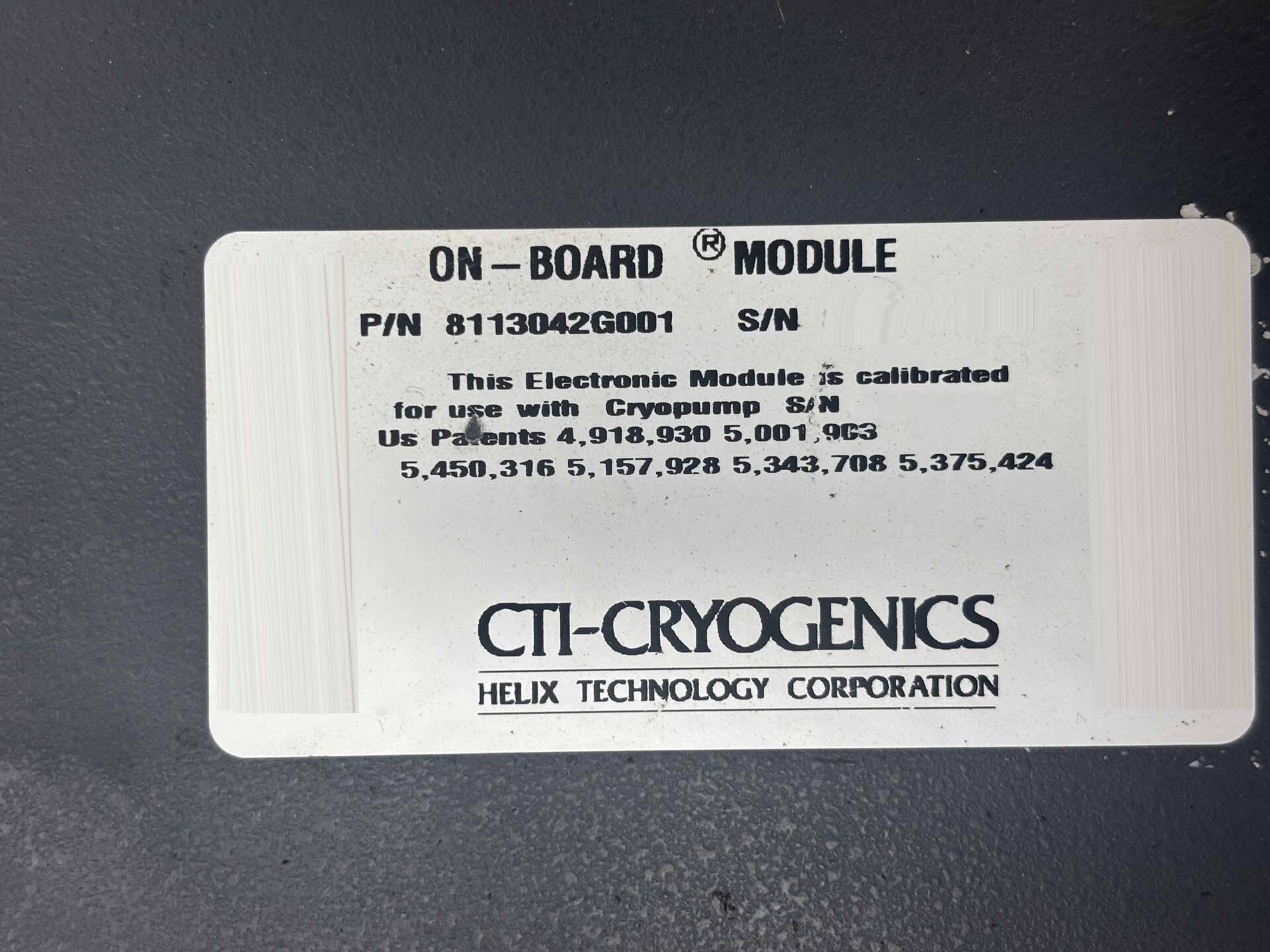 CTI-CRYOGENICS On-Board 10 펌프 판매 가격 #293770178에 사용됨 > CAE에서 구매