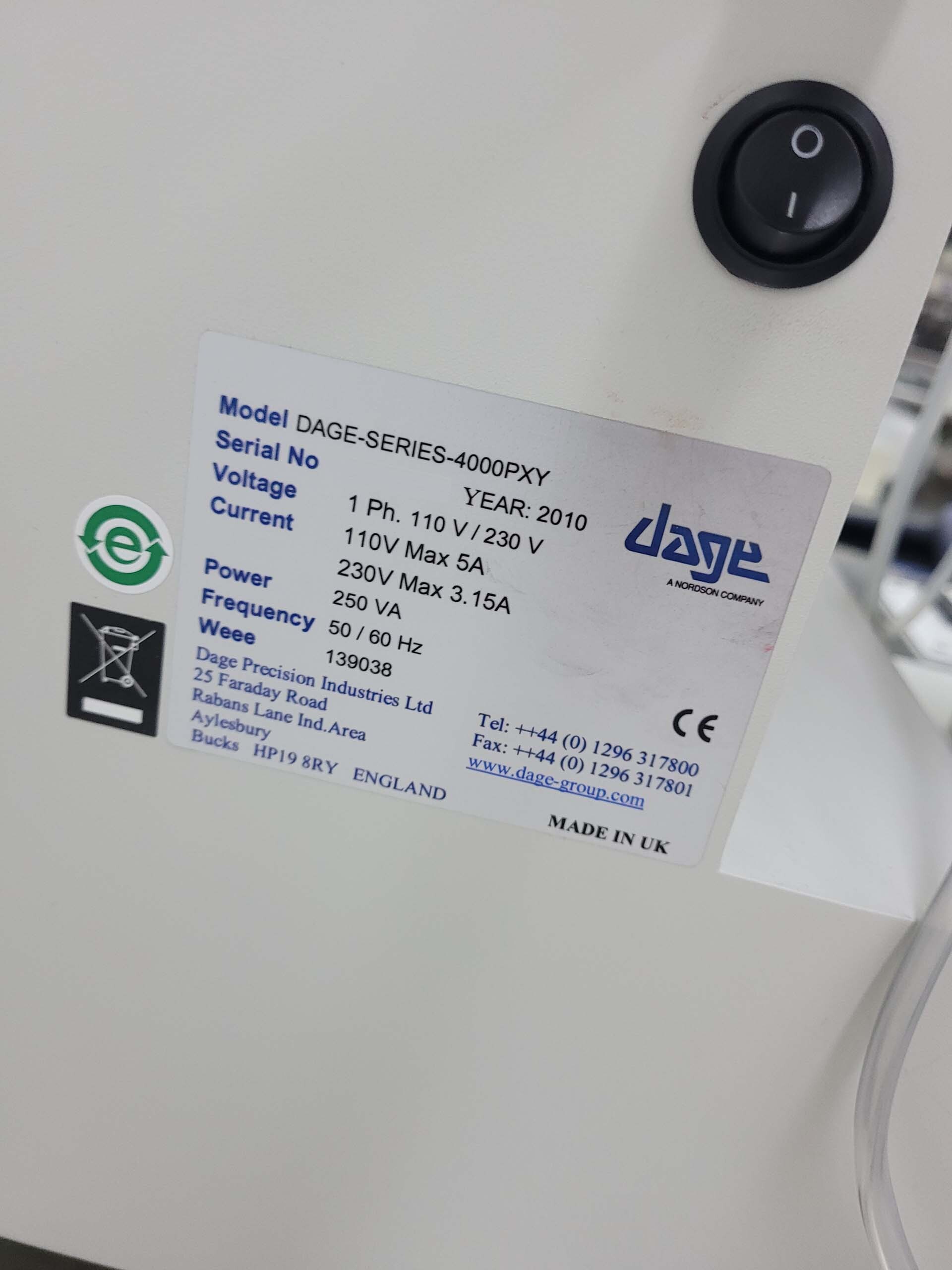 DAGE Series 4000 PXY Bonder 已使用的 待售 价格 #293671854, 2010 > 买 从 CAE