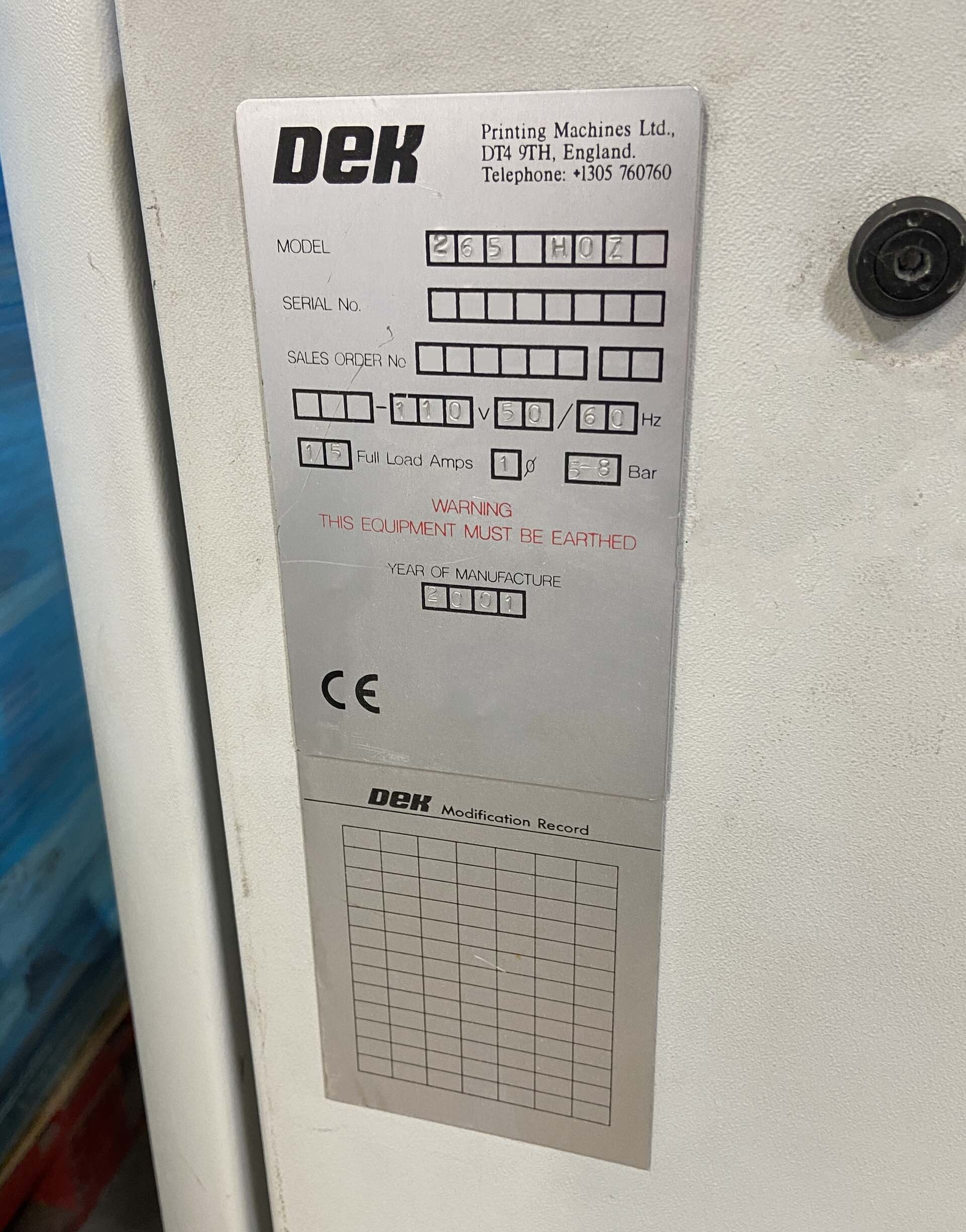 DEK Horizon 265 Printer 中古 販売用 価格 #9375641, 2001 > 購入 from CAE