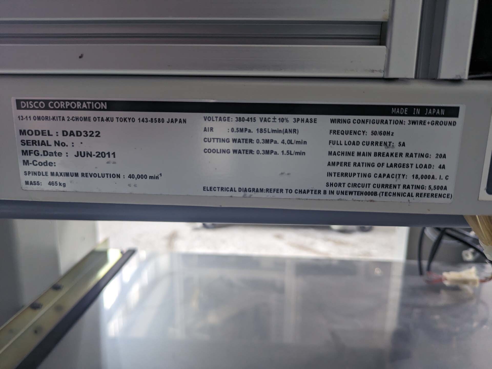DISCO DAD 322 Scriber / Dicer used for sale price #293764901, 2011 ...