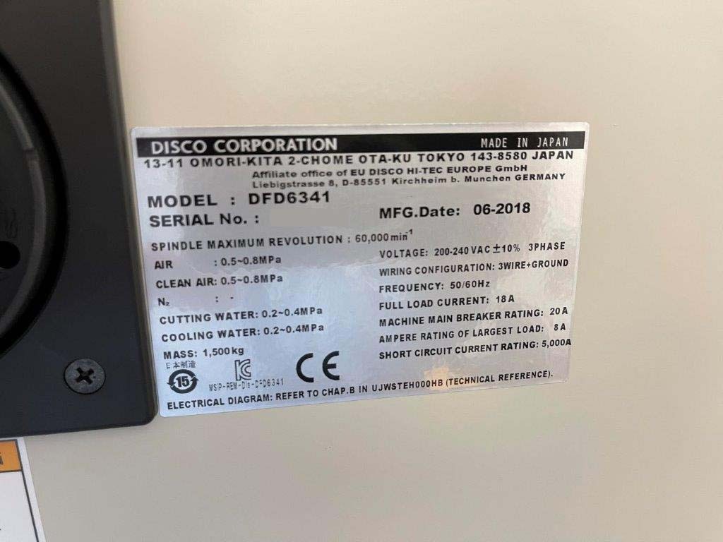 DISCO DFD 6341 Used for sale price #293622673, 2018 > buy from CAE