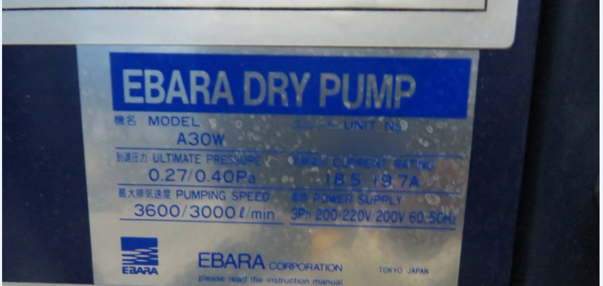 EBARA A30W Pump used for sale price #293813317 > buy from CAE