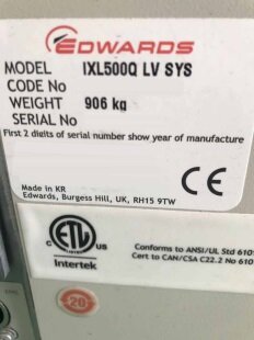 EDWARDS iXL500Q 펌프 판매 가격 #9216120, 2017에 사용됨 > CAE에서 구매
