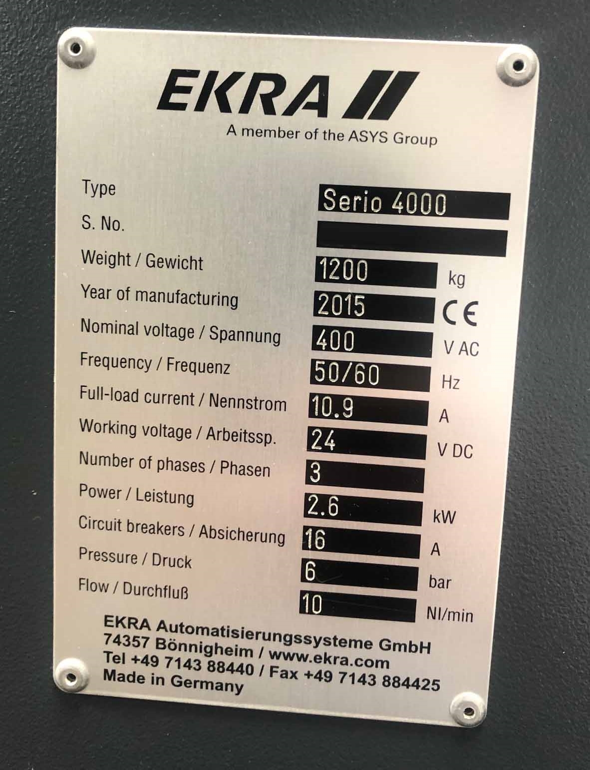 EKRA Serio 4000 Printer used for sale price #9251697, 2015 > buy from CAE