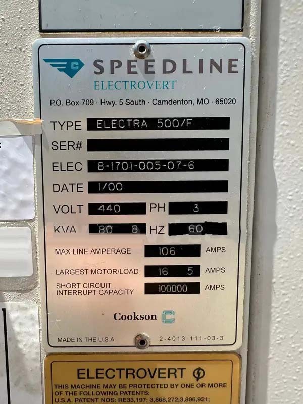 ELECTROVERT / SPEEDLINE Electra 500/F PCB 납땜 기계 판매 가격 #293777831, 2000에 ...