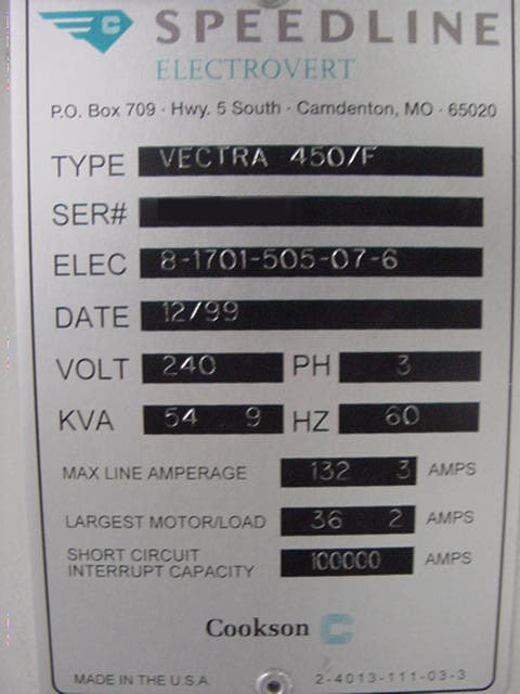 ELECTROVERT / SPEEDLINE Vectra 450F Reflow Oven used for sale price ...
