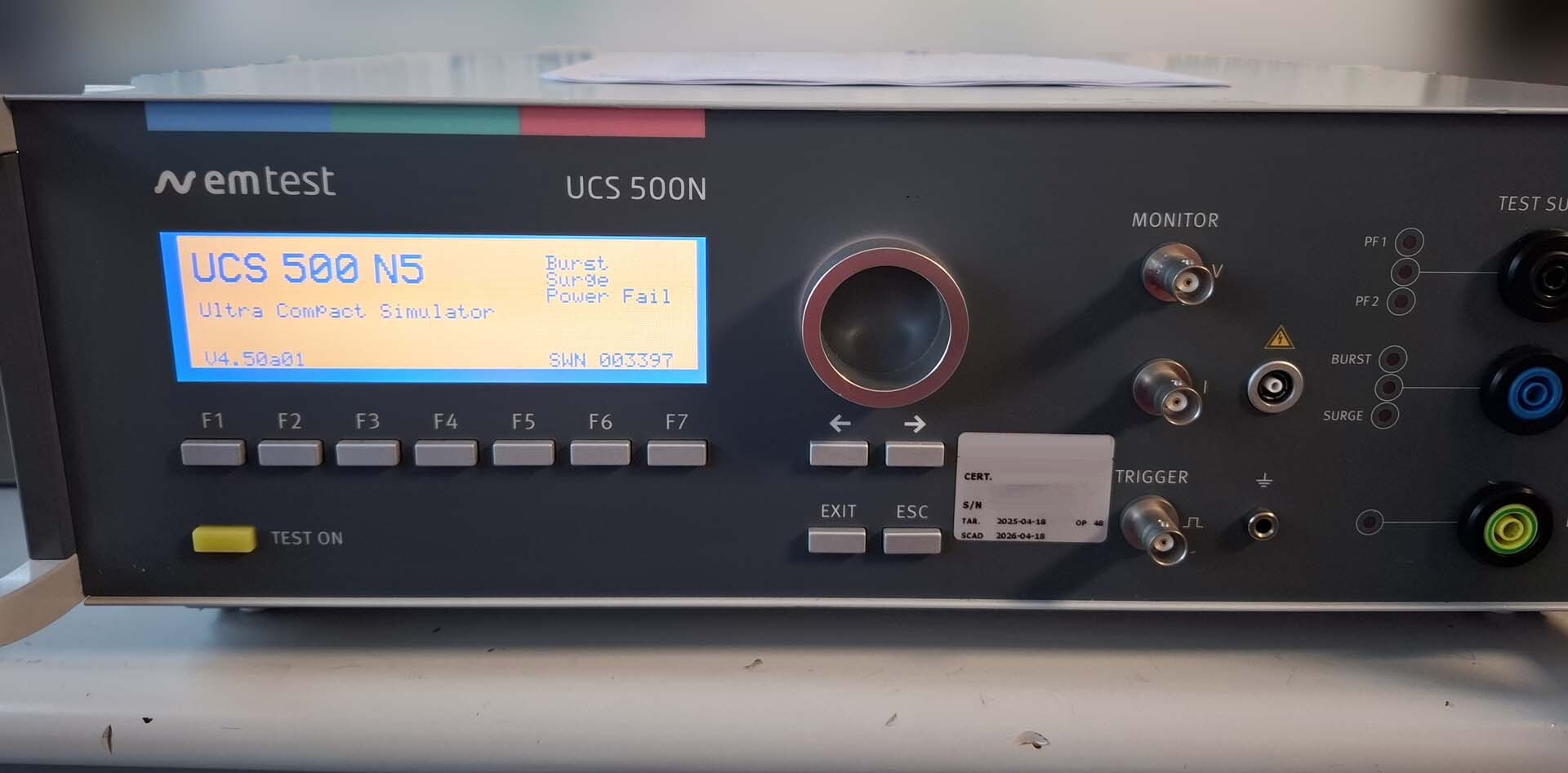 EM TEST UCS 500N5 전자 테스트 장비 판매 가격 #293770182에 사용됨 > CAE에서 구매