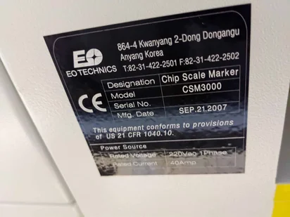 EO TECHNICS CSM 3000 Marking Machine used for sale price #293622438 ...