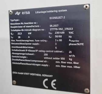 ERSA Ecoselect 2 Pcb Solder Machine used for sale price #293760066 ...