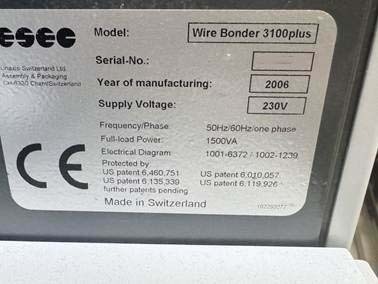 ESEC 3100 Plus Bonder used for sale price #293800595, 2006 > buy from CAE