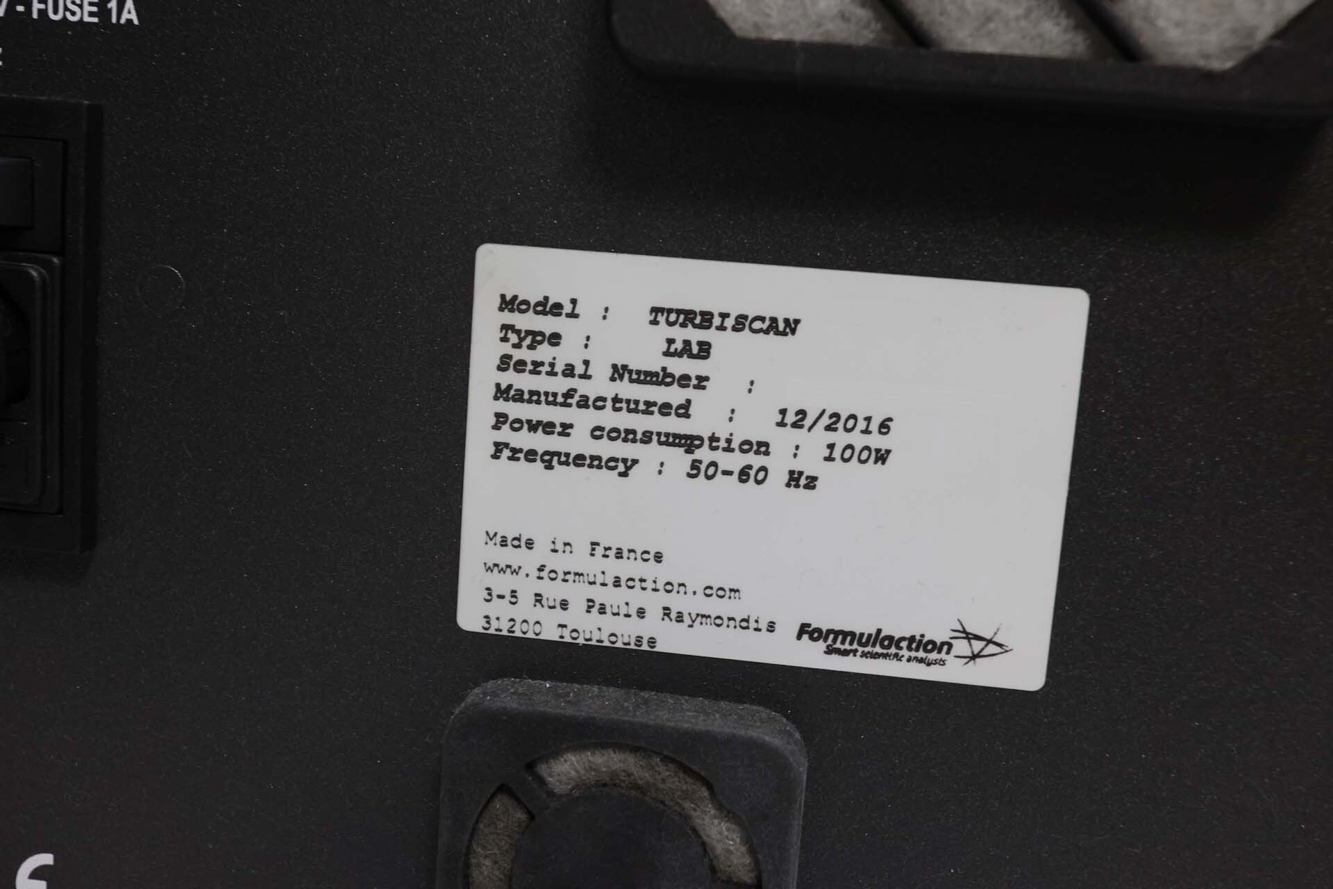 FORMULACTION Turbiscan 분광계 판매 가격 #293736175, 2016에 사용됨 > CAE에서 구매