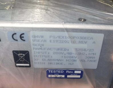 GLASSMAN HIGH VOLTAGE INC PS / EX100P030ECA 電源供應器 用於銷售價格 #293671469 ...