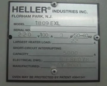 HELLER 1809EXL Reflow Oven used for sale price #9067198, 2003 > buy ...