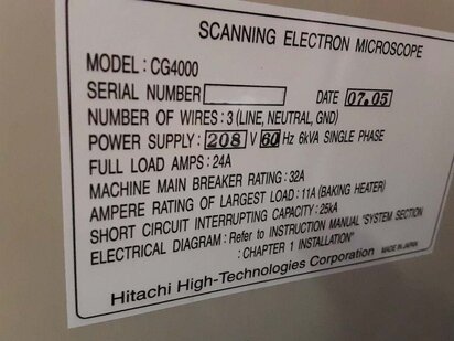 HITACHI CG 4000 SEM 用于销售价格 #9363493, 2007 > 从 CAE 购买