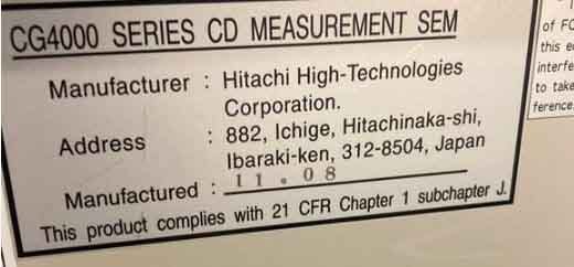 HITACHI CG 4100 SEM 已使用的 待售 價格 #293670554, 2008 > 買 從 CAE