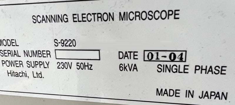 HITACHI S-9220 CD SEM used for sale price #293793589, 2001 > buy from CAE