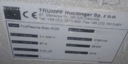 HUTTINGER TruPlasma Bias 4026 电源 用于销售价格 #293804824, 2016 > 从 CAE 购买