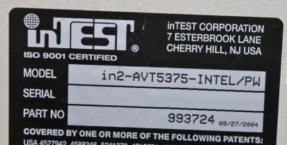INTEST In2 Series Final Testing Equipment used for sale price #9003192 ...