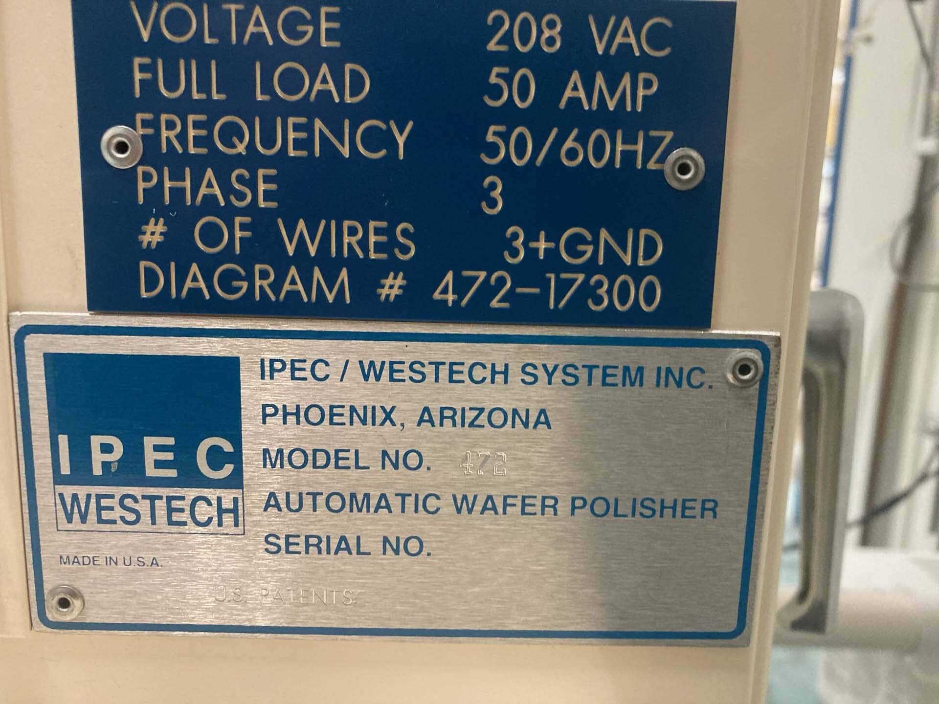 IPEC / WESTECH / SPEEDFAM 472 Wafer Grinder, Lapper & Polisher used for ...