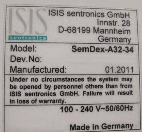 ISIS SENTRONICS SemDex A32-34 used for sale price #9407579, 2011 > buy ...