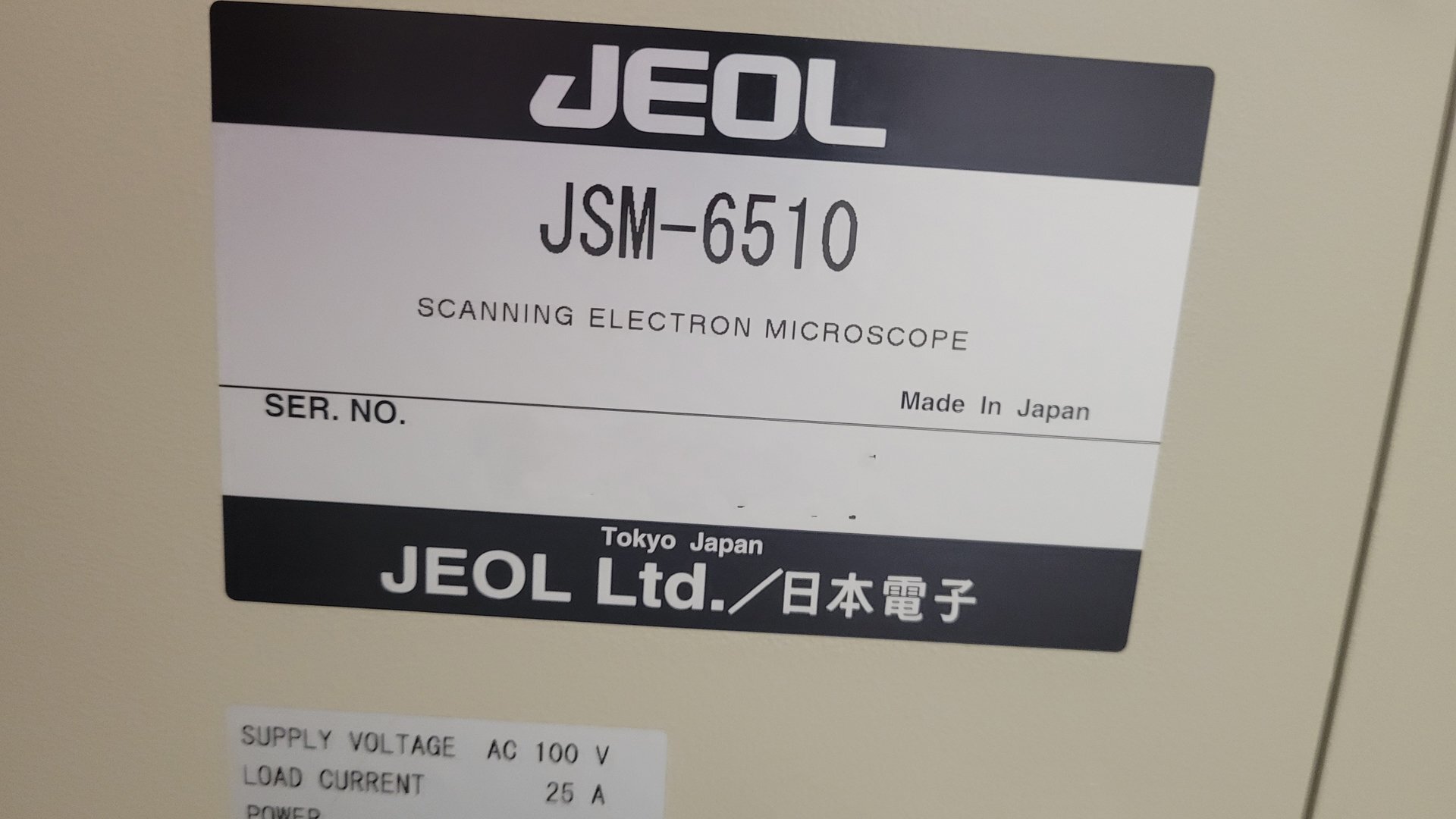 JEOL JSM 6510 SEM 익숙한 판매용 가격 #9398226 > 사다 from CAE
